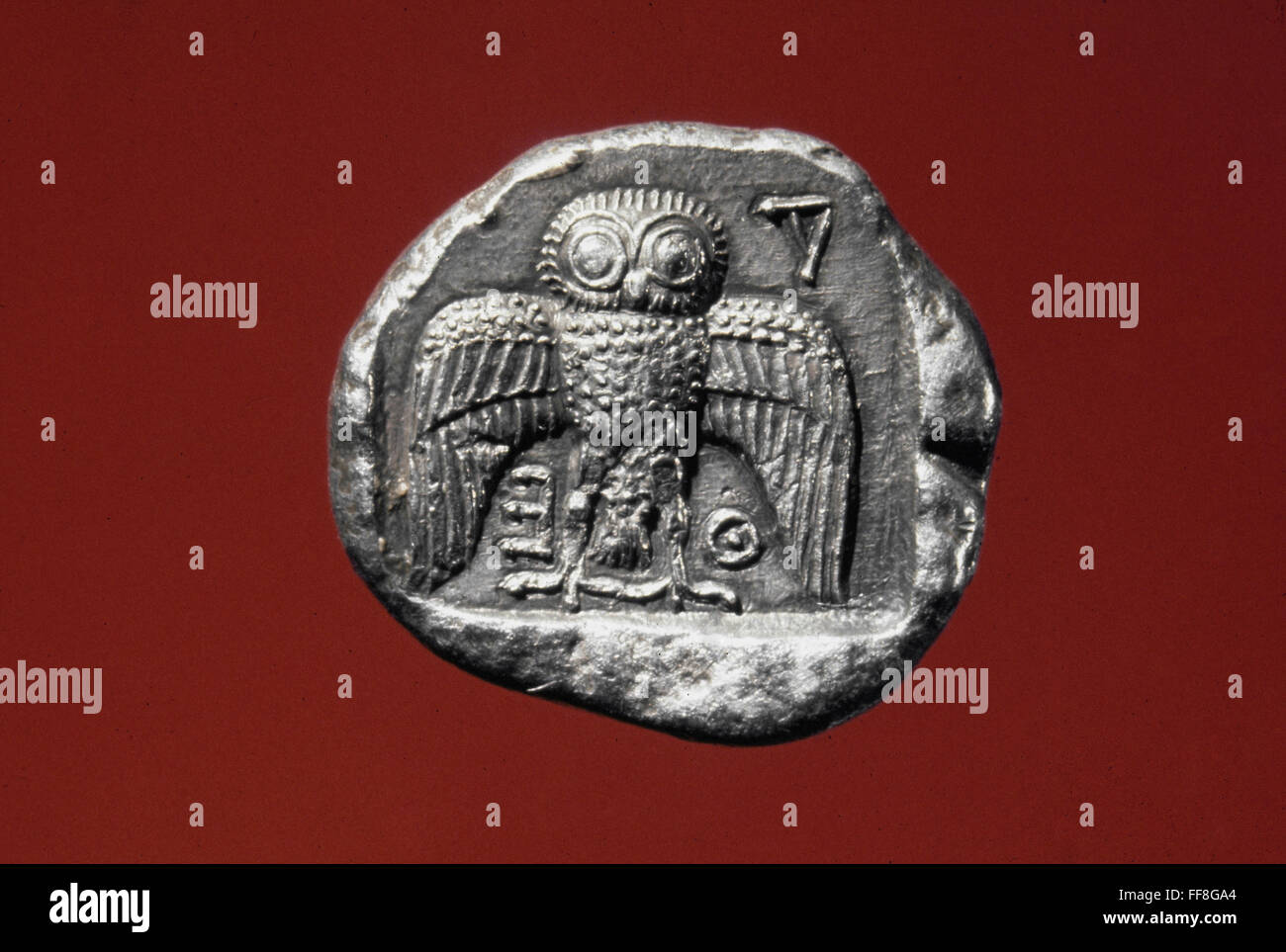 GREEK COIN, c470-465 B.C. /nOwl, symbol of Athena, on a Greek coin ...