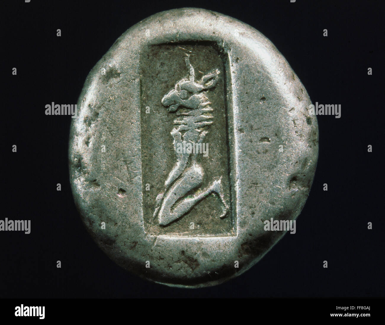MINOTAUR ON A GREEK COIN./n480 B.C Stock Photo - Alamy