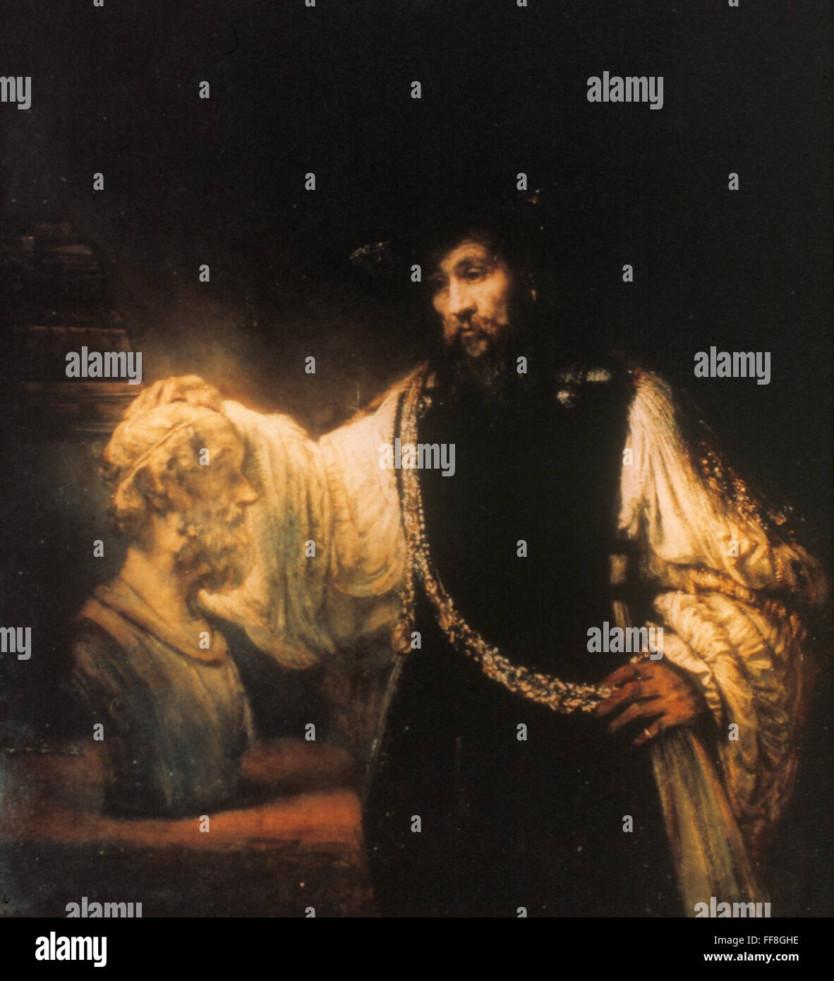 ARISTOTLE (384-322 B.C.). /nGreek philosopher. Aristotle Contemplating ...