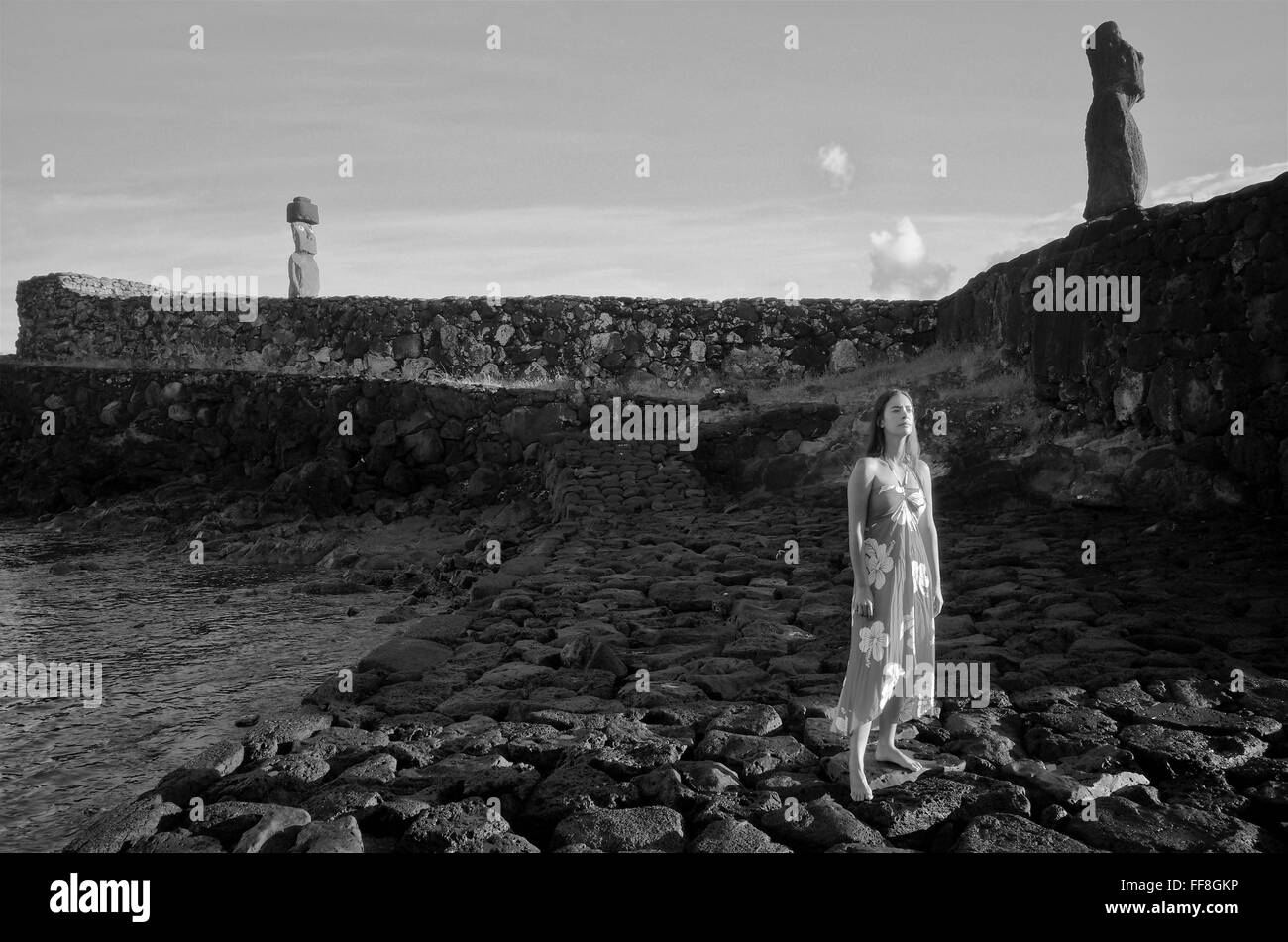 Easter island, chile Black and White Stock Photos & Images - Alamy