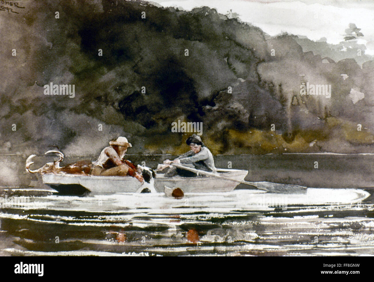 HOMER: END OF HUNT, 1892. /n'The End of the Hunt.' Watercolor by ...