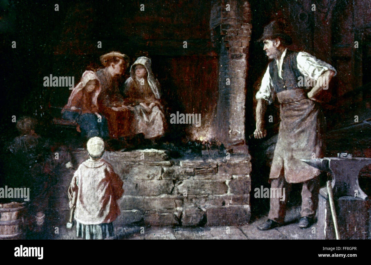 JOHNSON: BLACKSMITH, 1863. /nEastman Johnson: The Blacksmith Shop. Oil ...
