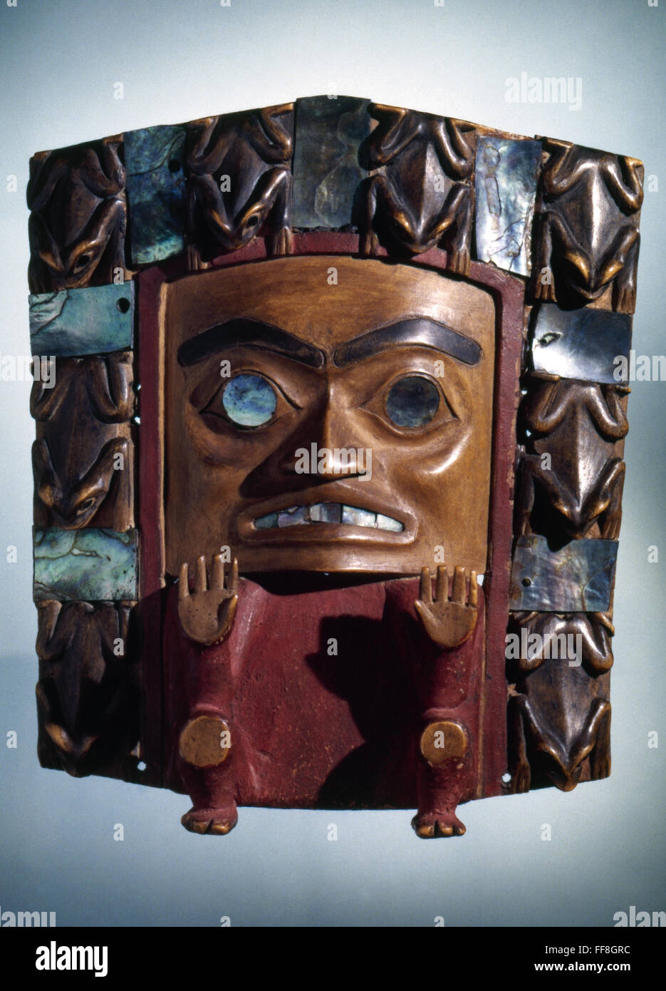 TSIMSHIAN ART. /nTsimshian painted wood and abalone frontlet from ...
