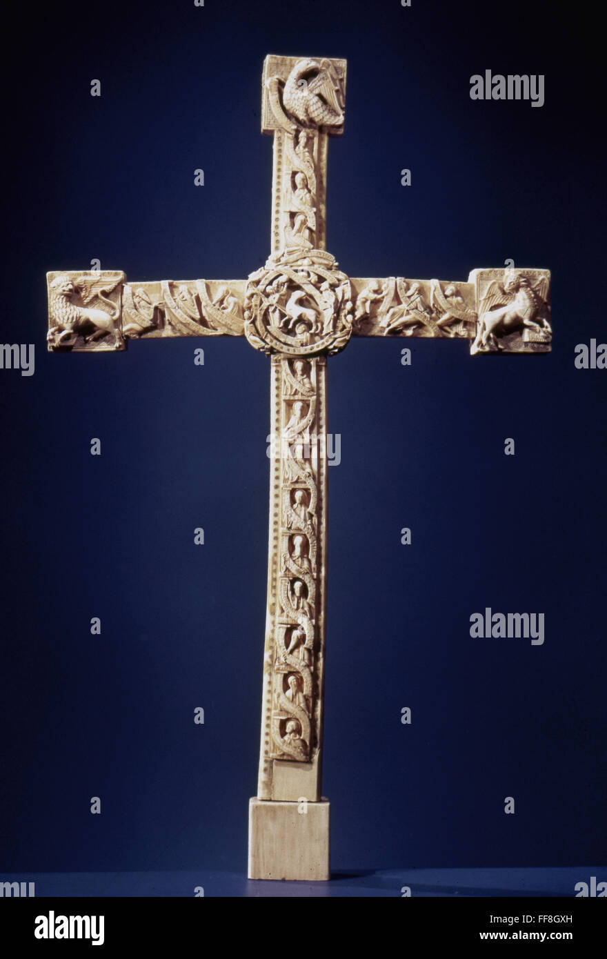 IVORY CROSS, 12th C. /nBack of walrus ivory cross from Bury St. Edmunds ...