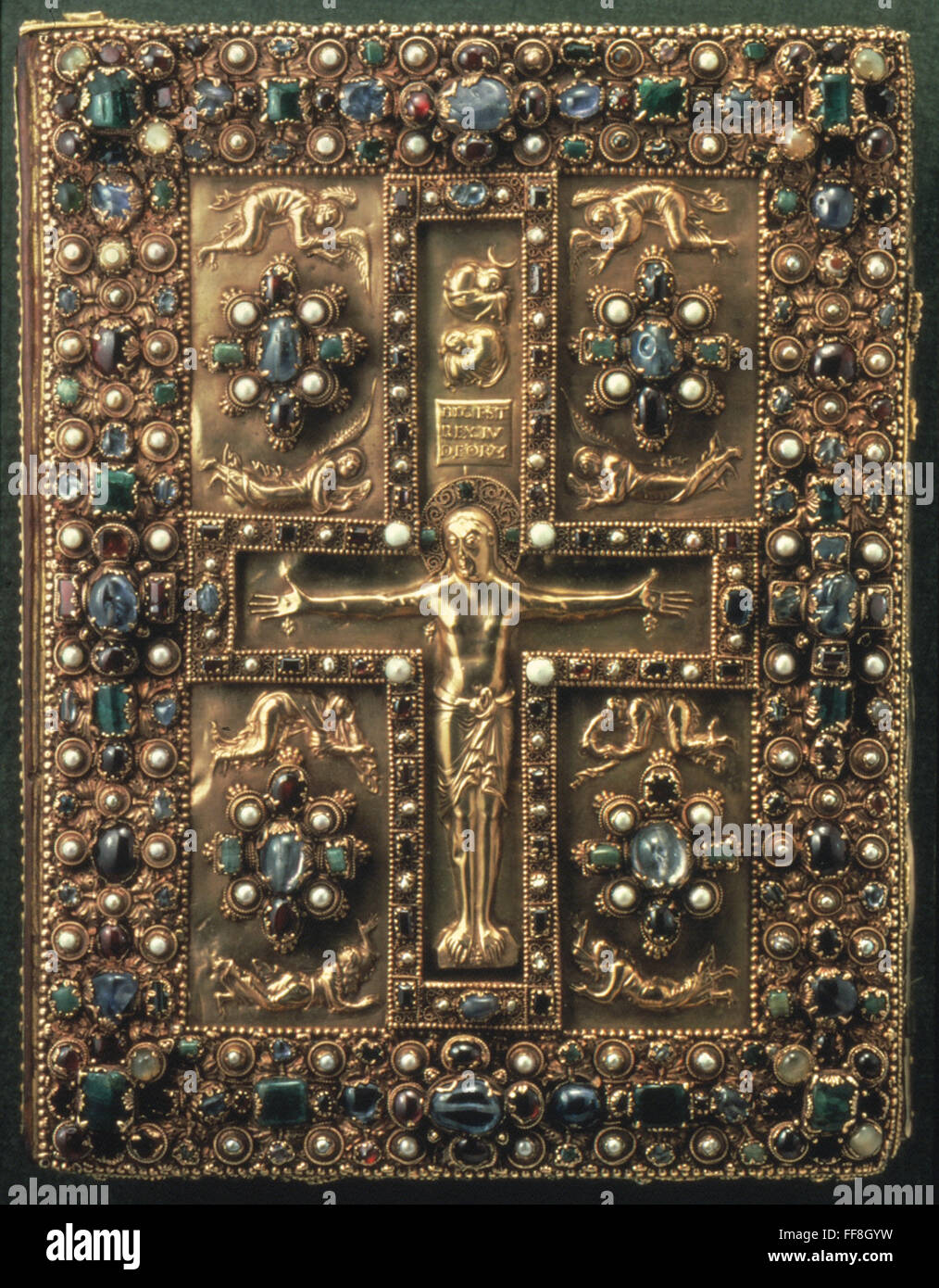 LINDAU GOSPELS, c875. /nFront cover of a Latin gospel, known as the ...