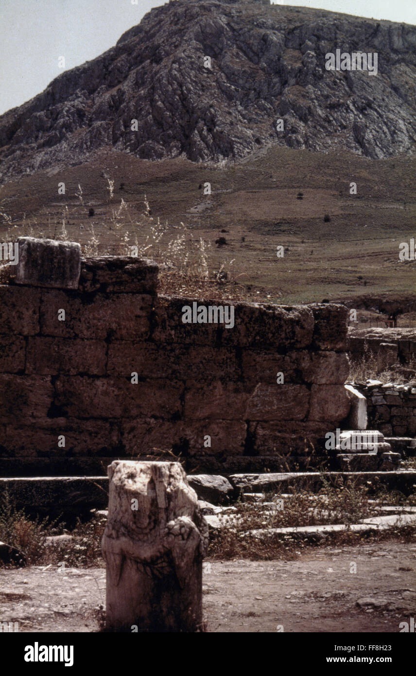 GREECE: CORINTH: /nSt Paul's altar in the Temple of Apollo Stock Photo ...