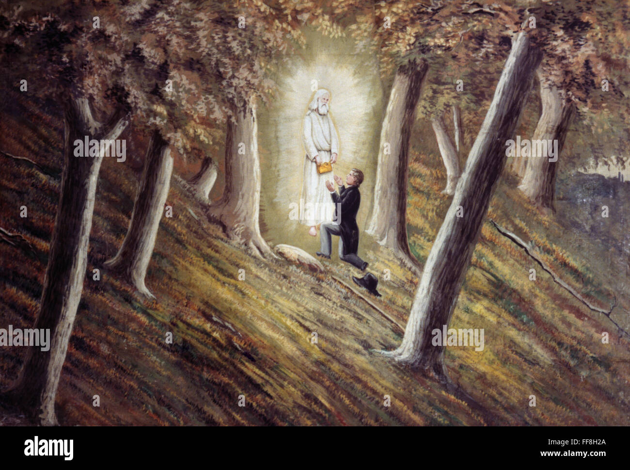 JOSEPH SMITH (1805-1844). /nAmerican religious leader. The angel Moroni ...