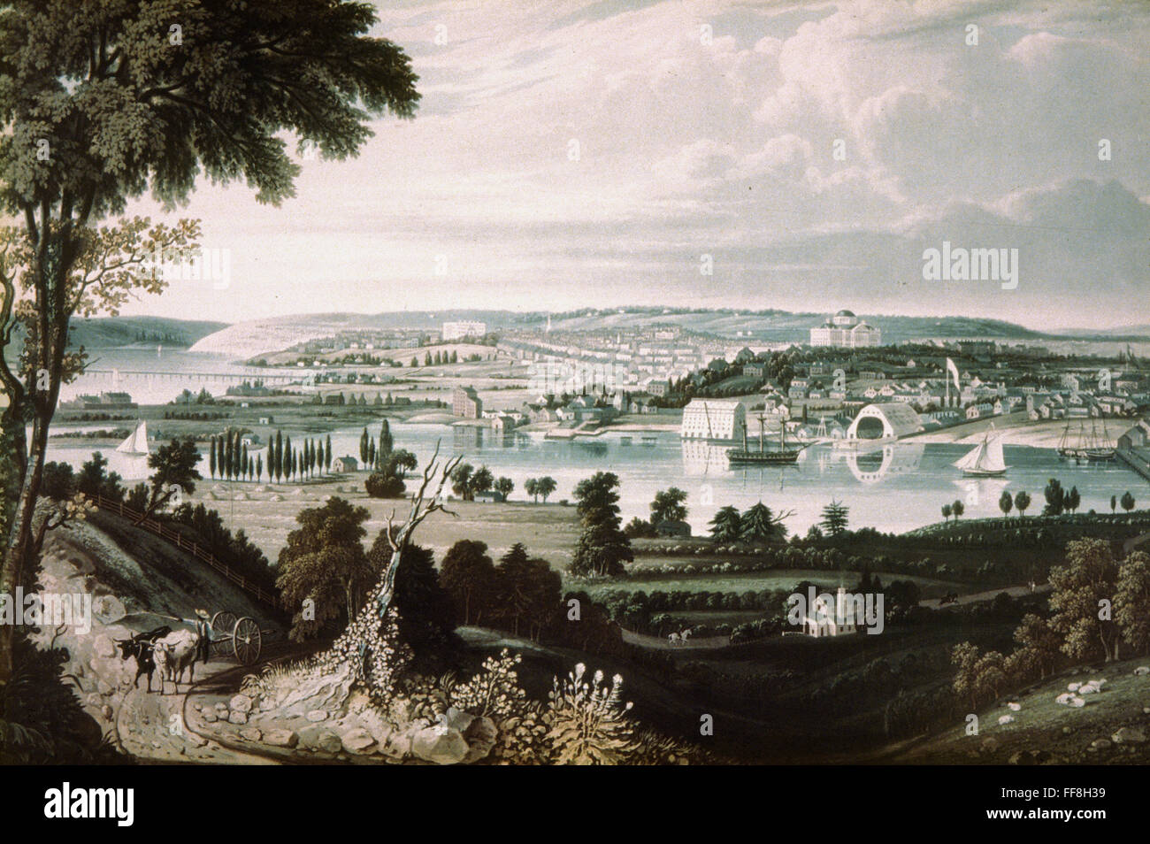 WASHINGTON, D.C., 1833. /nView of Washington D.C., across the Anacostia ...