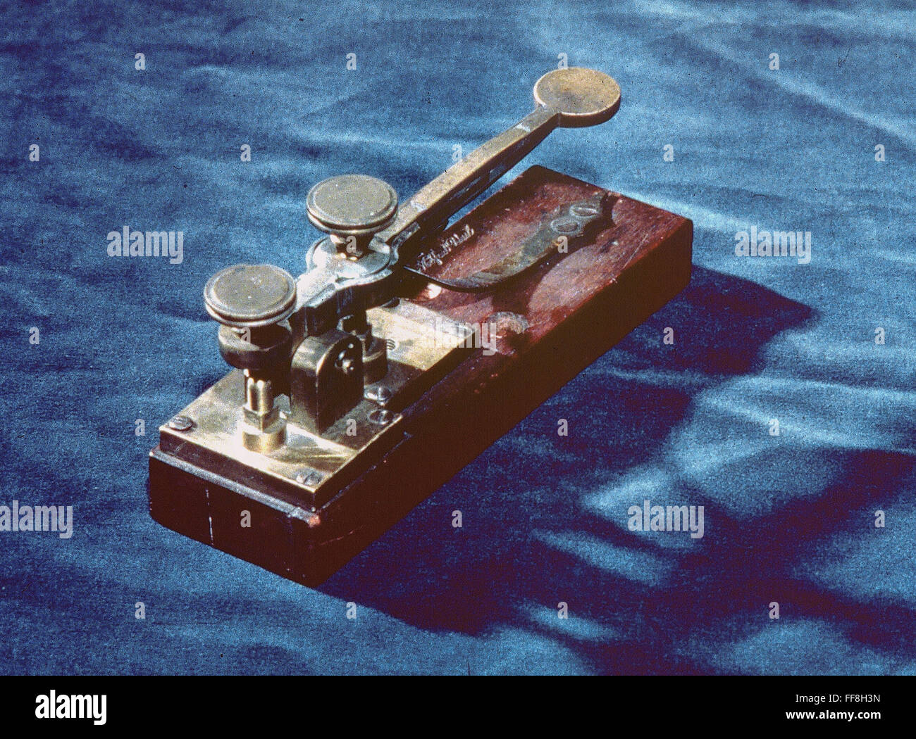 TELEGRAPH KEY, 1844. /nTelegraph key used by Samuel F.B. Morse, 1844 ...