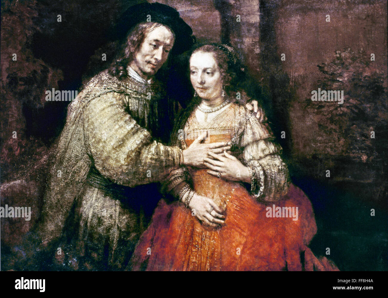 REMBRANDT: BRIDE, 1665. /n'The Jewish Bride.' Oil on canvas by ...