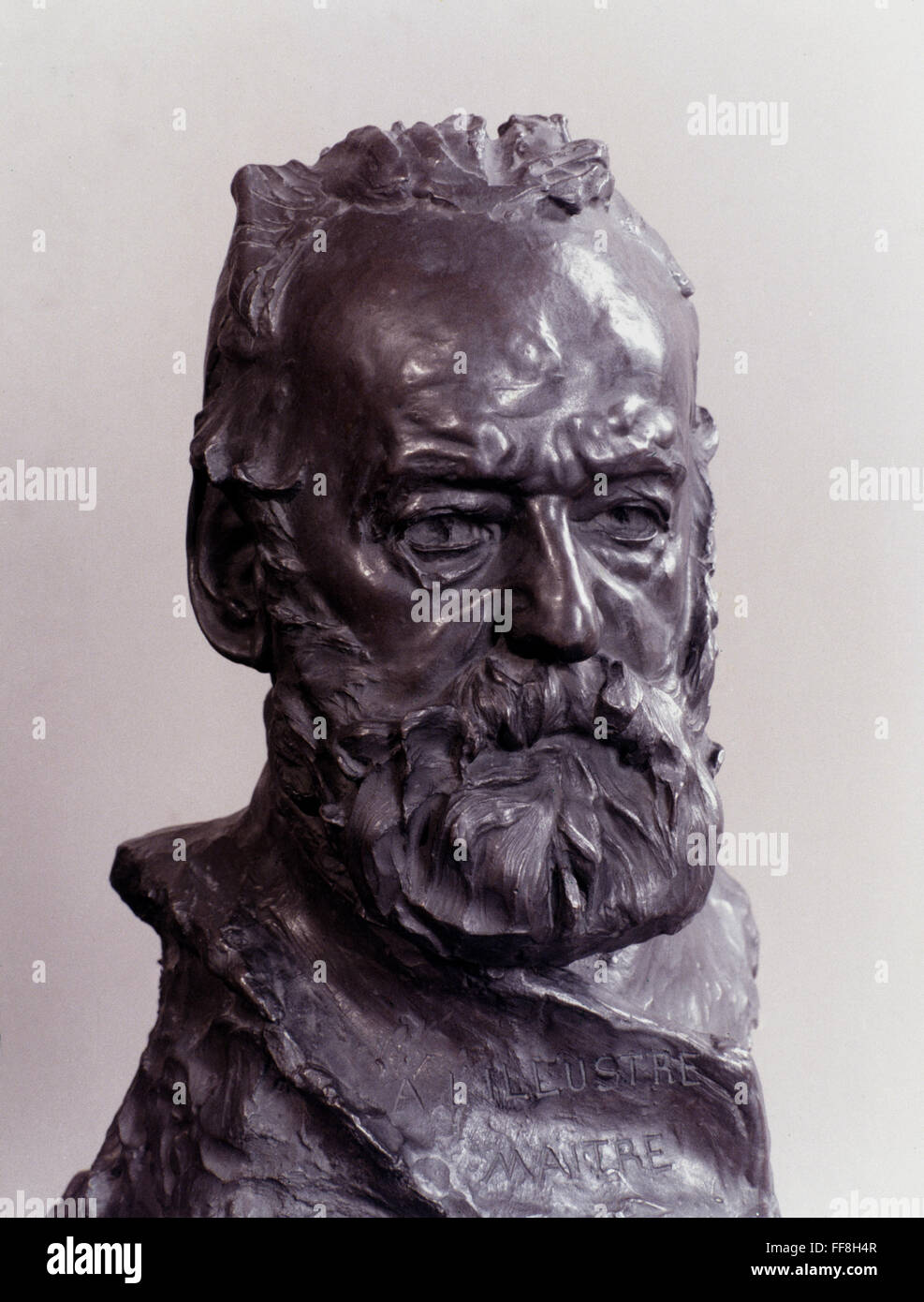 VICTOR HUGO (1802-1885). /nFrench writer. Bronze bust, 1883, by Auguste ...