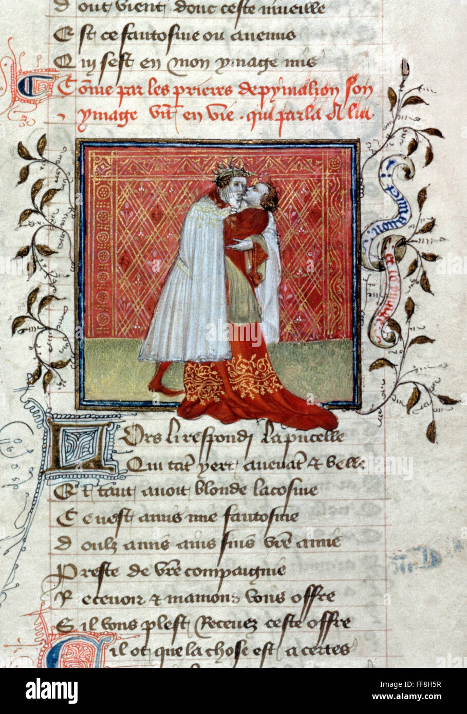 PYGMALION & GALATEA. /nPygmalion embracing his sculpture: French ms ...