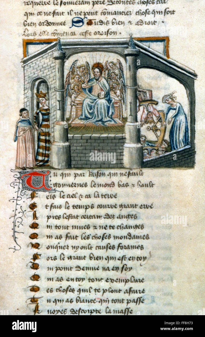 BOETHIUS (c480-524). /nRoman philosopher. Led by Wisdom to throne of ...