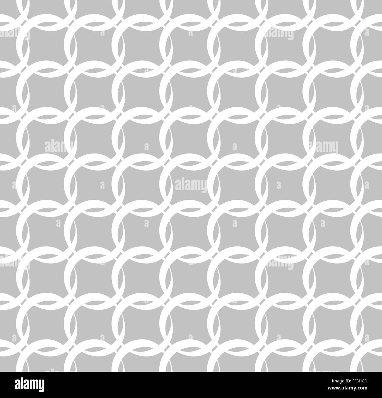 Seamless grayscale pattern with interlcoking circles, rings Stock ...