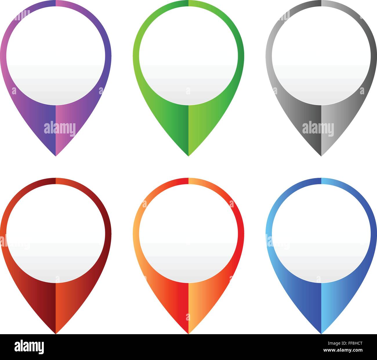 Map marker, map pin set. Abstract pushpins, thumbtacks. Vector Stock ...