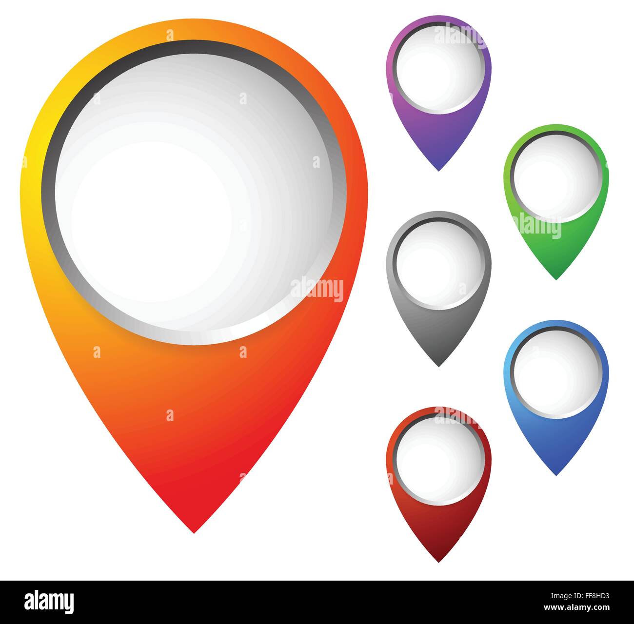 Map marker, map pin set. Abstract pushpins, thumbtacks. Vector Stock ...