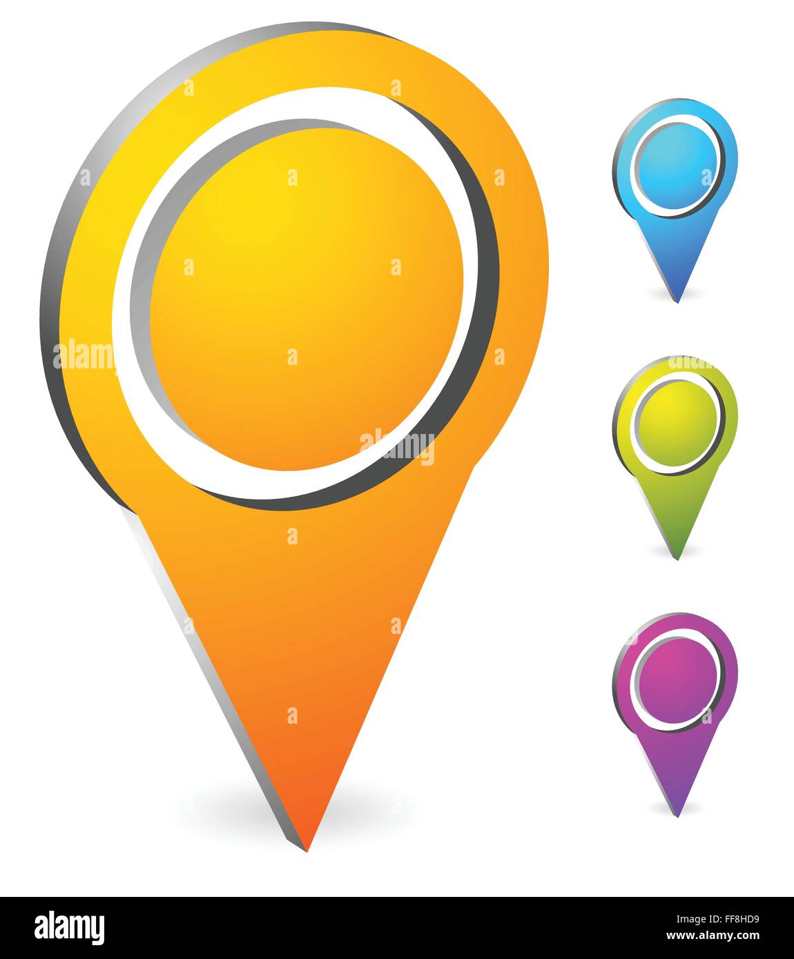 Map marker, map pin set. Abstract pushpins, thumbtacks. Vector Stock ...