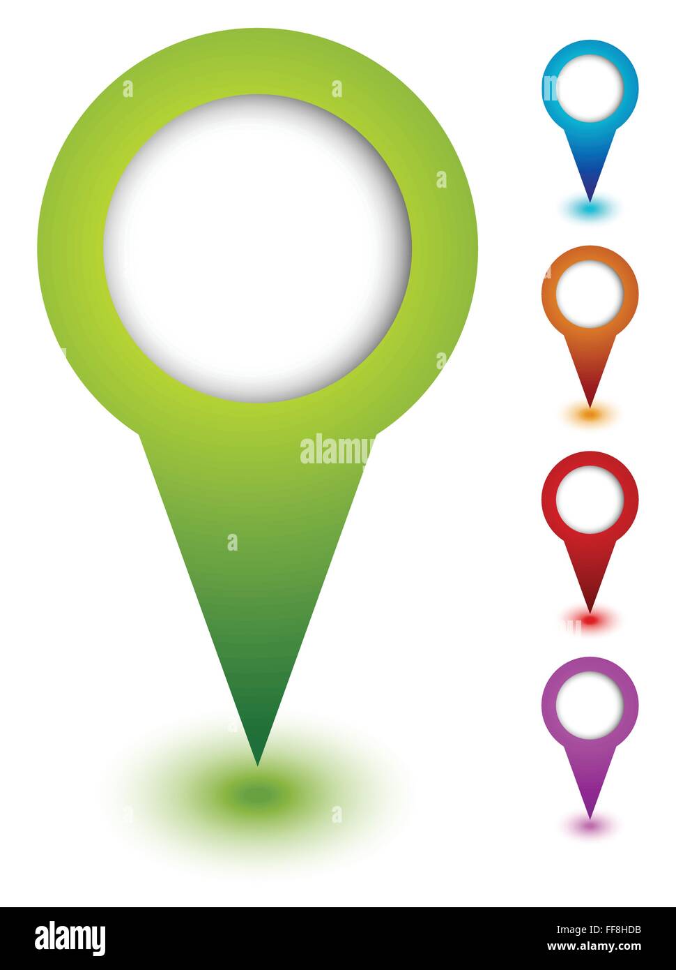 Map marker, map pin set. Abstract pushpins, thumbtacks. Vector Stock ...