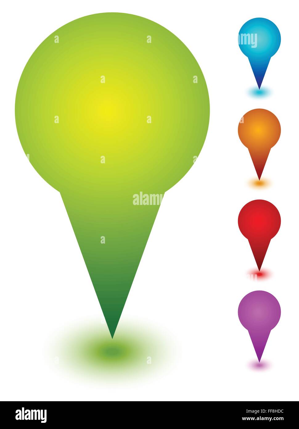 Map marker, map pin set. Abstract pushpins, thumbtacks. Vector Stock ...