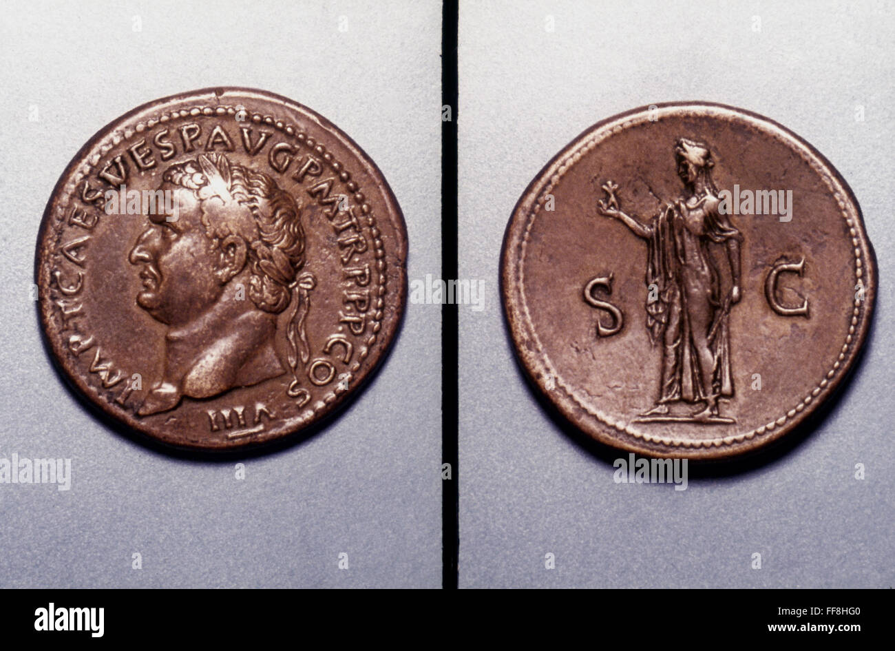 ROMAN COIN: TITUS. /nTitus (79-81 AD) on a Roman brass sestertius ...