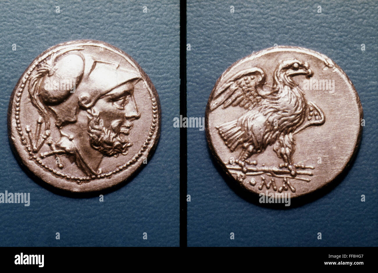 ROMAN COIN: MARS. /nRoman 60 As gold piece, 211-207 BC. Obverse ...