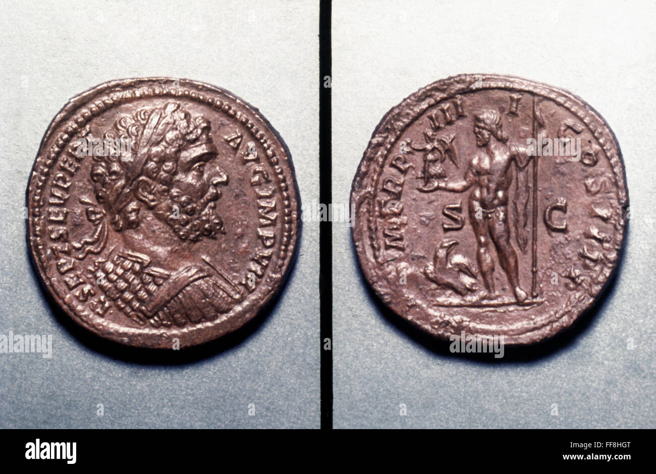 ROMAN COIN: SEVERUS. /nSeptimius Severus (193-211) on a Roman brass ...