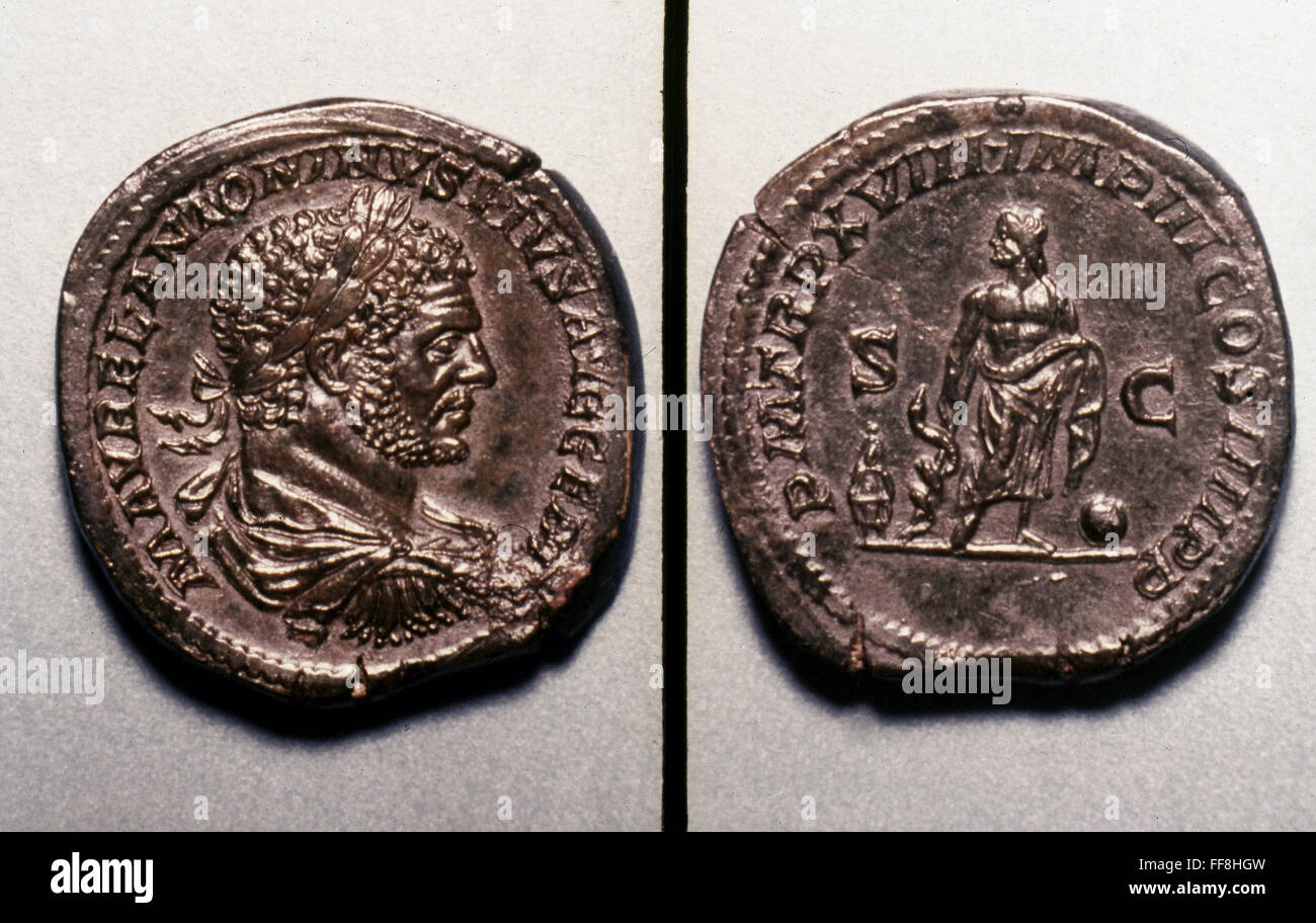 ROMAN COIN: CARACALLA. /nCaracalla (188-217) on a Roman brass ...