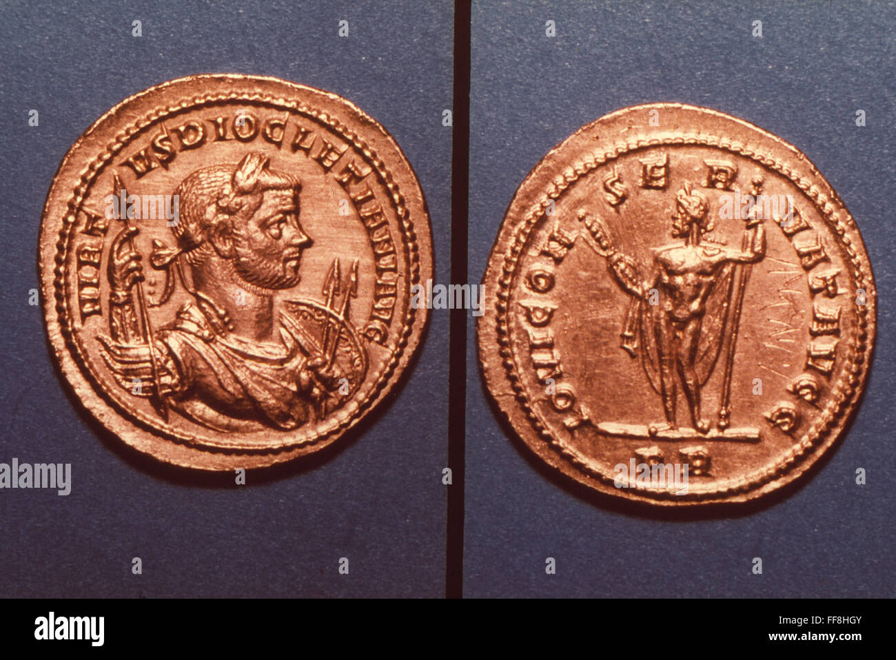 DIOCLETIAN (245-313). /nOn a Roman gold aureus. Reverse: Jupiter ...