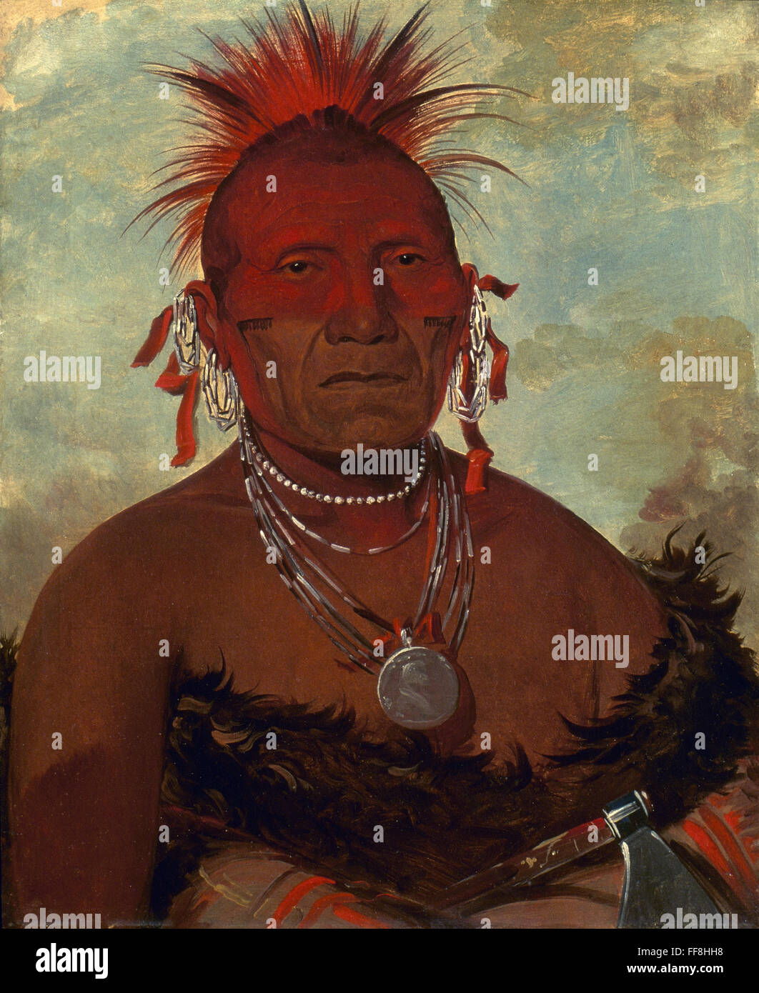 CATLIN: PAWNEE CHIEF. /nShon-ka-ki-he-ga, Horse Chief, Grand Pawnee ...