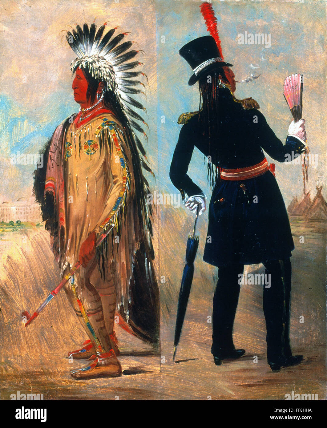 ASSINIBOIN NATIVE AMERICAN, 1832. /n'Wi-jun-jon, The Light, Going to ...