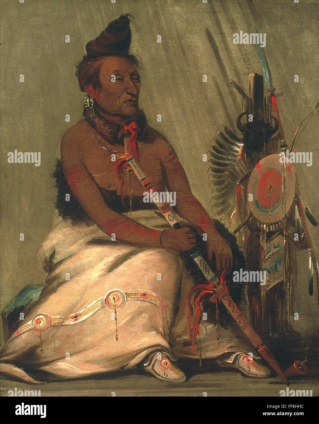 CATLIN: HIDATSA CHIEF. /nEah-toh-k-pah-shee-pee-shah, Black Moccasin ...
