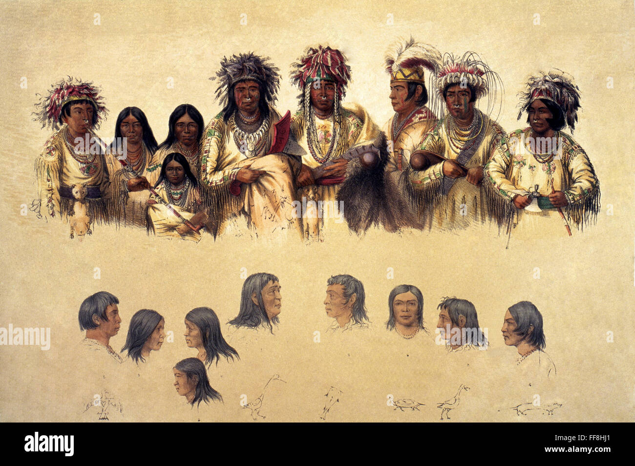 CATLIN: O-JIB-BE-WAYS, 1844. /nTinted Lithograph, 1844, by George ...