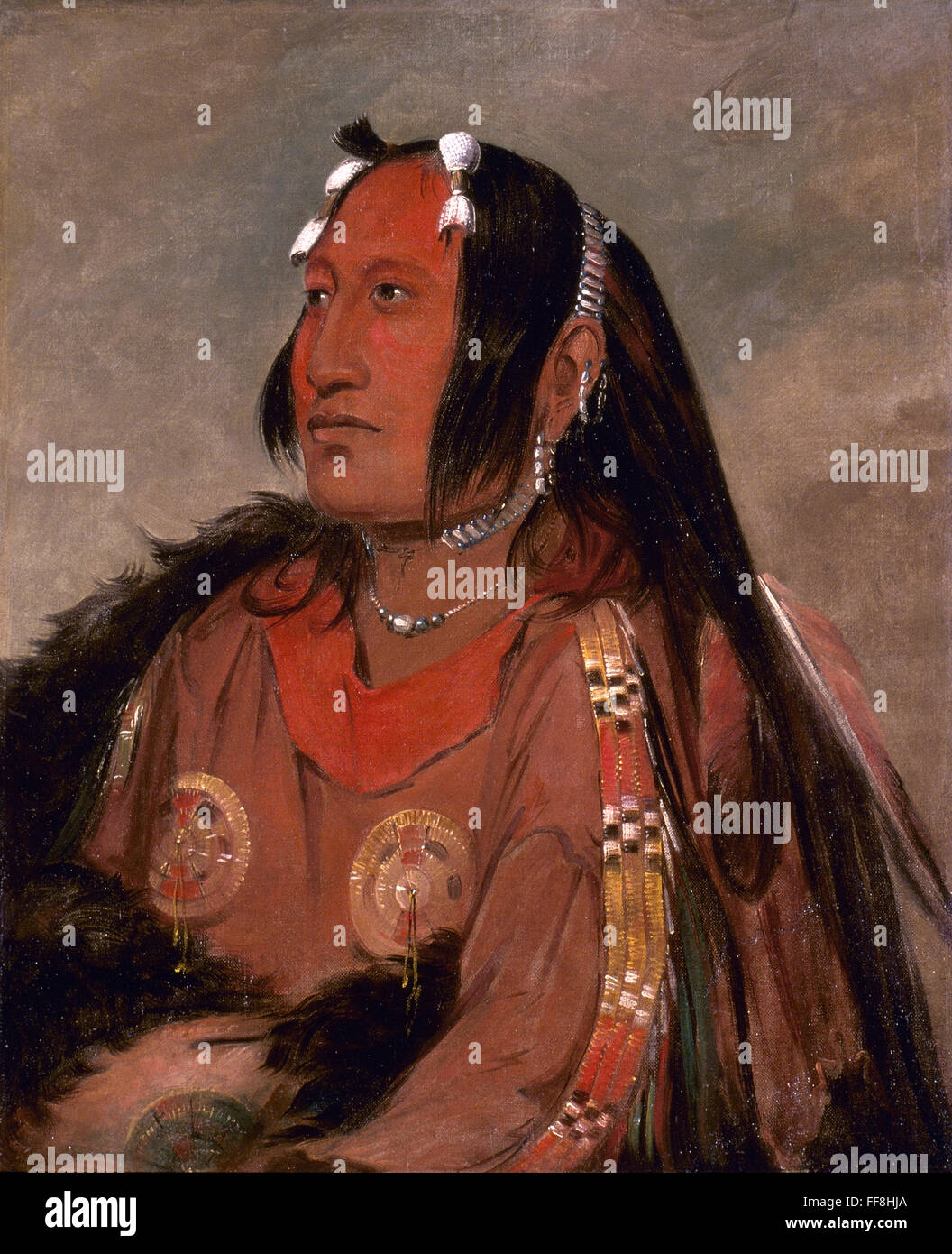 CATLIN: ASSINIBOIN. /nWi-jun-jon, The Light, Assiniboin: canvas, 1831 ...