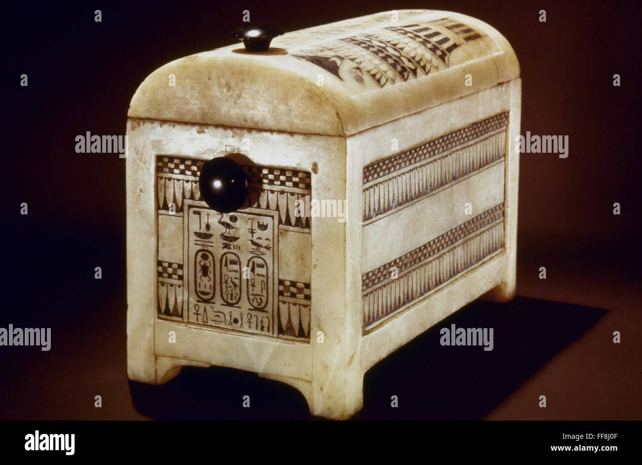 TOMB OF KING TUTANKHAMEN. /nPainted casket of alabaster. c1342 B.C ...