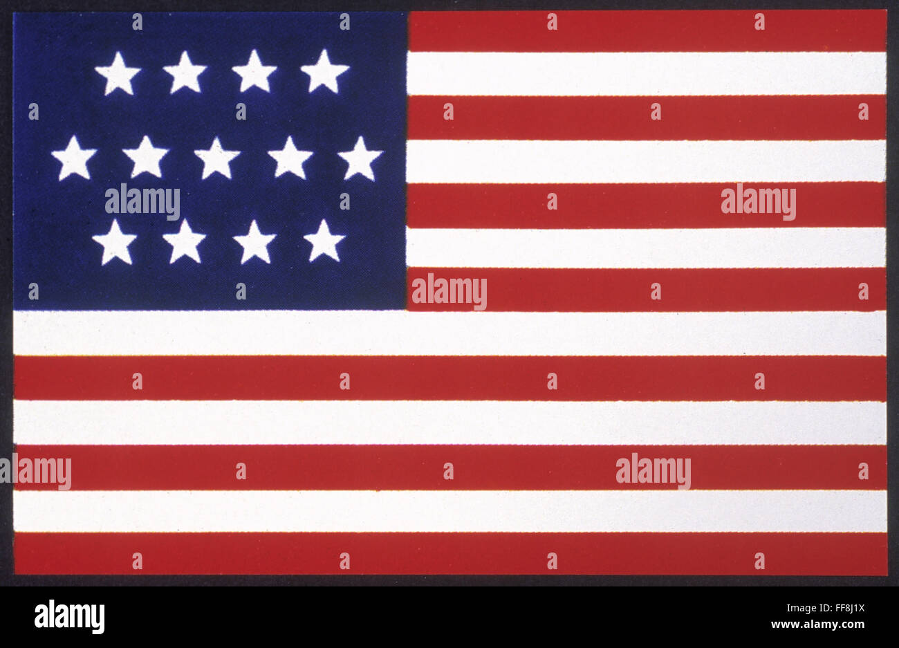 U.S. FLAG, 1781. /nBelieved to have been flown at Fort Independence ...