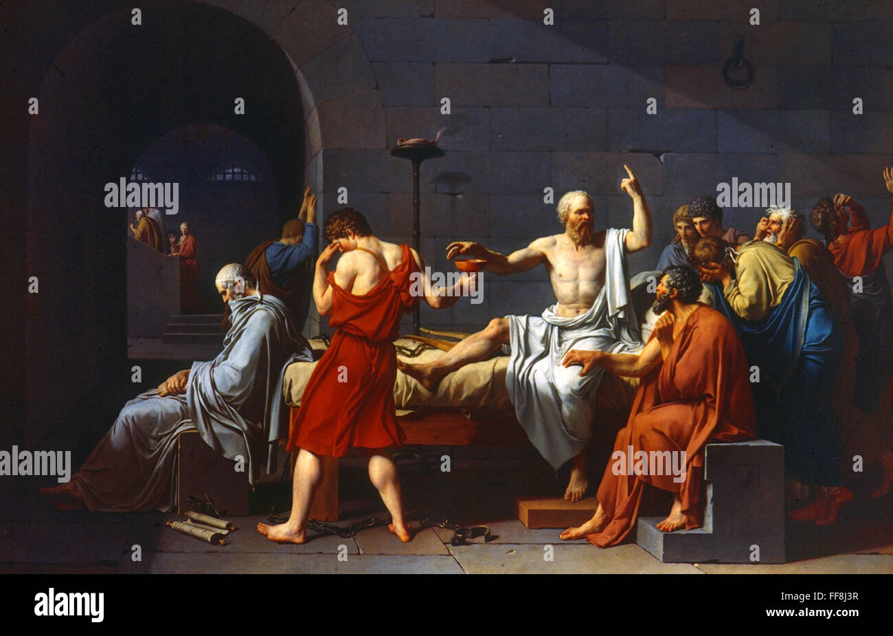 DAVID: DEATH OF SOCRATES. /n'The Death of Socrates.' Oil on canvas by ...
