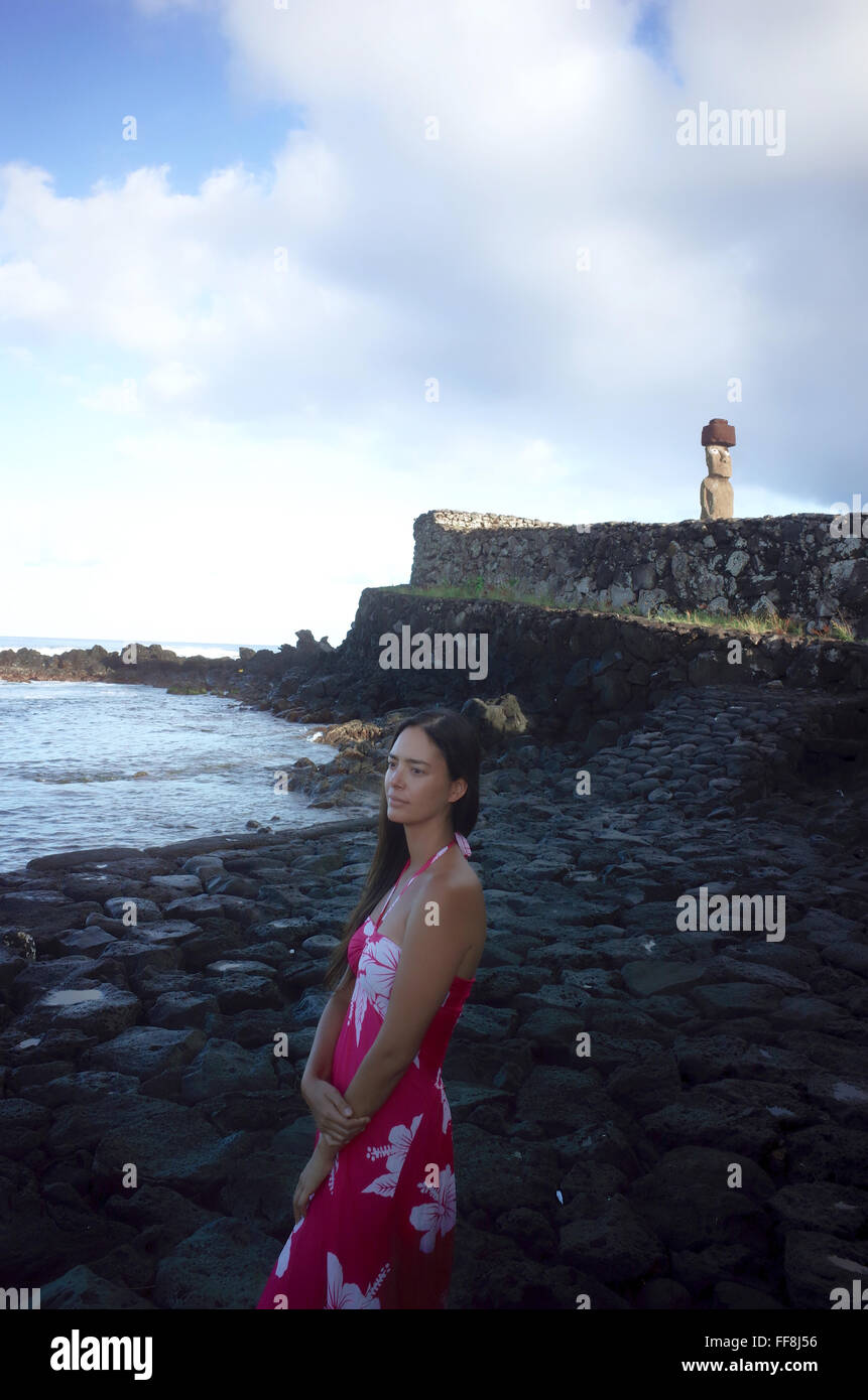 Pianist Mahani Teave, Eastern Island 2015 Stock Photo - Alamy