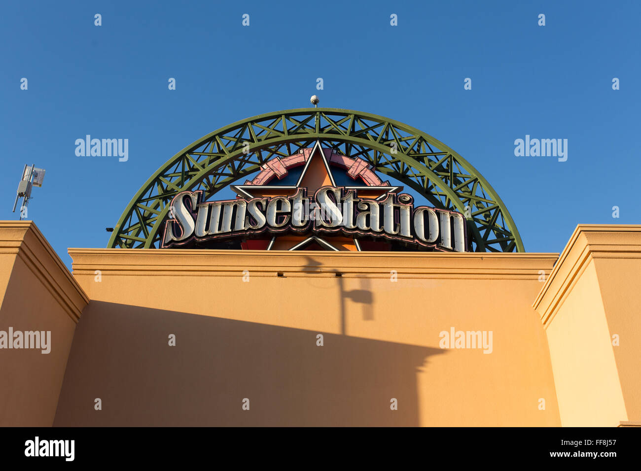 sunset station sign Stock Photo - Alamy