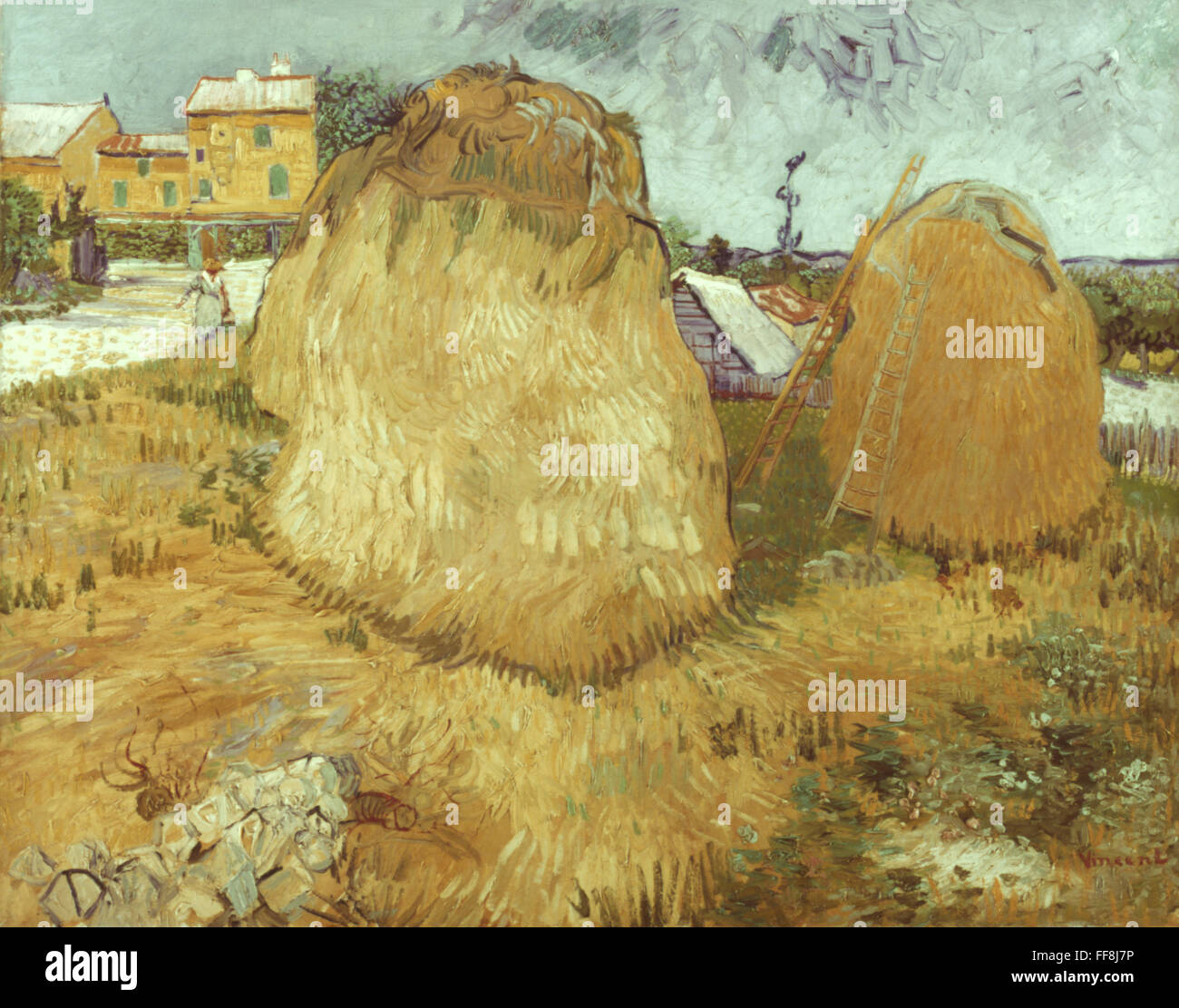 VAN GOGH: HAYSTACKS, 1888. /nHaystacks in Provence. Canvas, June 1888 ...