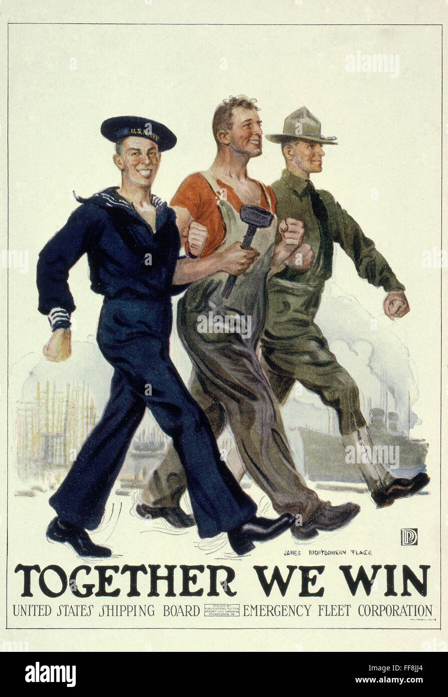 WORLD WAR I: U.S. POSTER. /n'Together we win.' American World War I ...