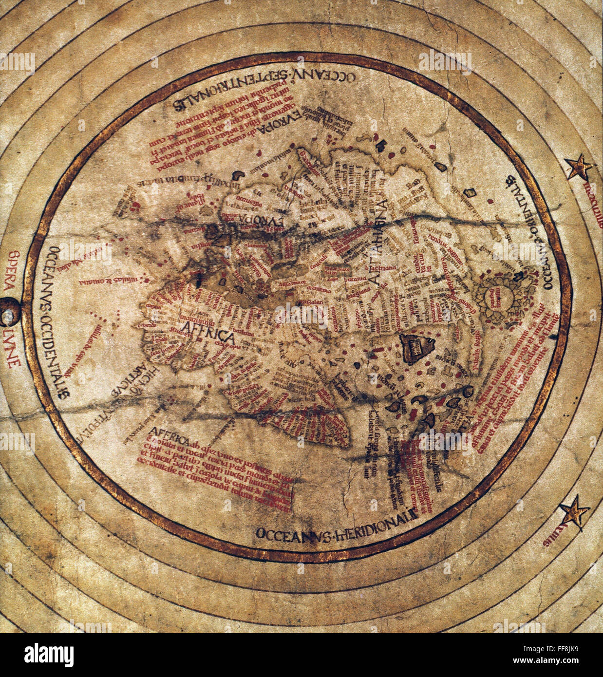 WORLD MAP, 1490s. /nWorld map, c1488-1493, showing the continents of ...