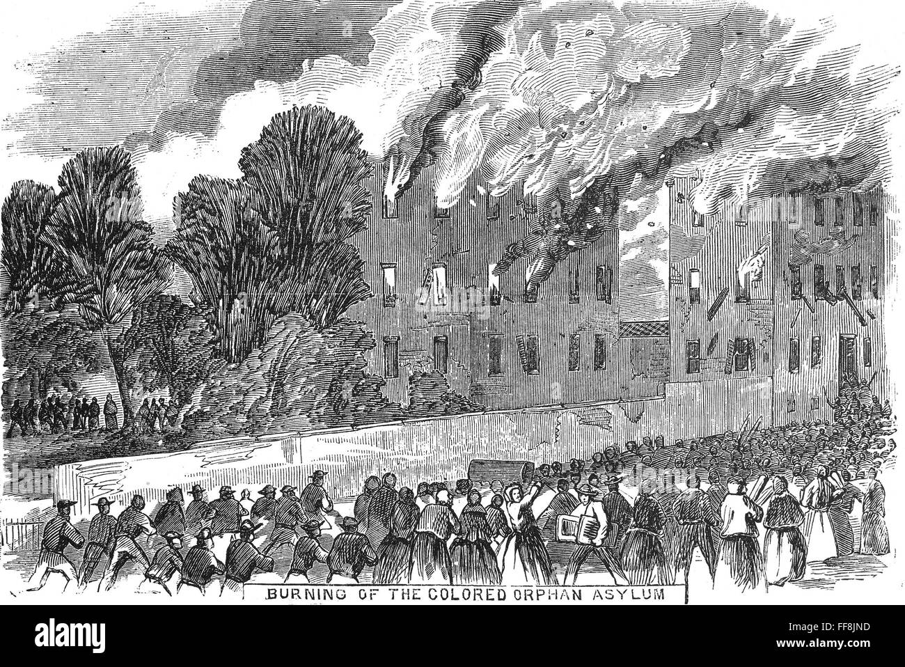 New York Draft Riots Nthe Burning Of The Colored Orphan Asylum