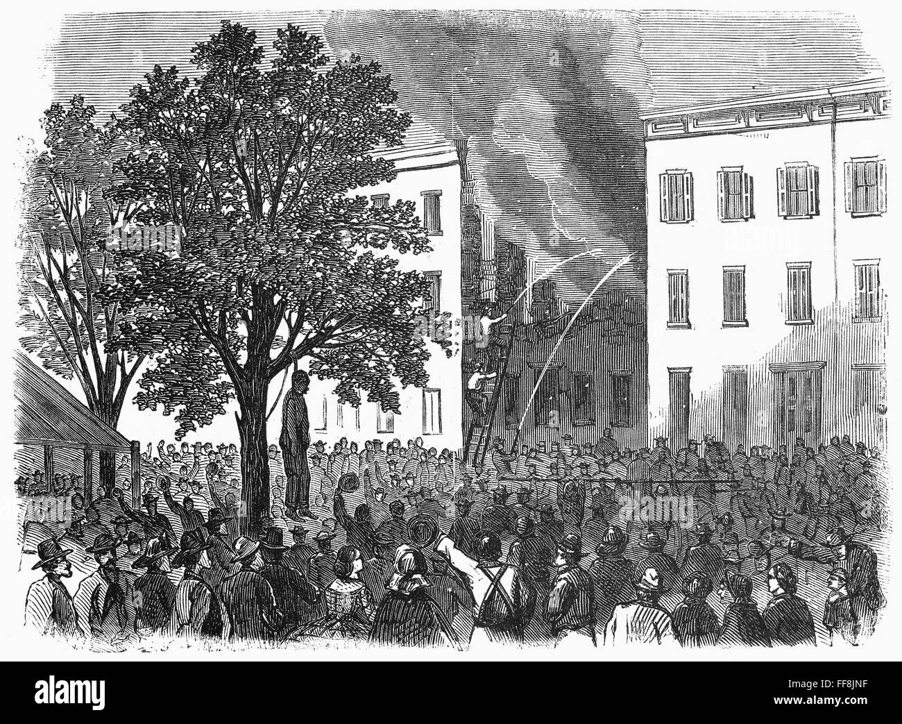 New York Draft Riots Nthe Mob Lynching A Black Man On 32nd Street
