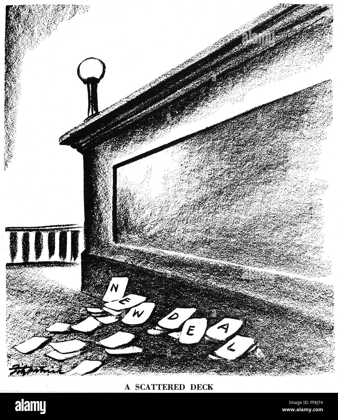 CARTOON: NEW DEAL, 1936. /n'A Scattered Deck.' D.R. Fitzpatrick's 1936 ...