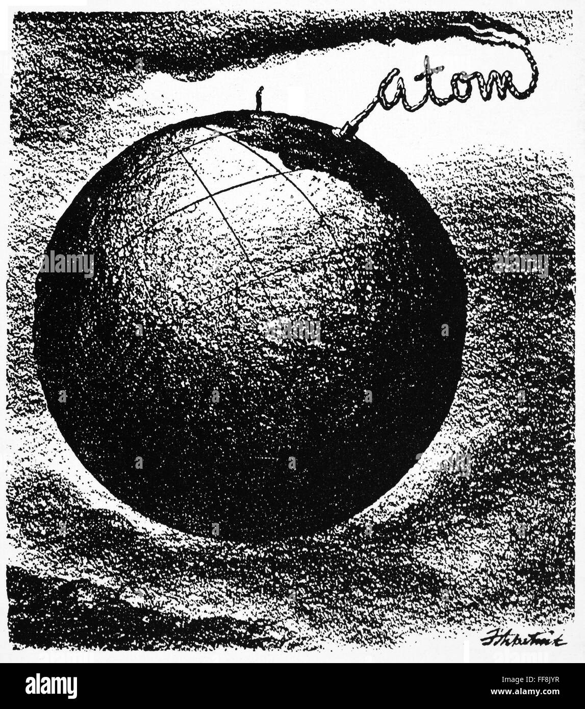 ATOMIC BOMB CARTOON, 1946. /n'To Be or Not To Be.' Cartoon, 1946, by ...