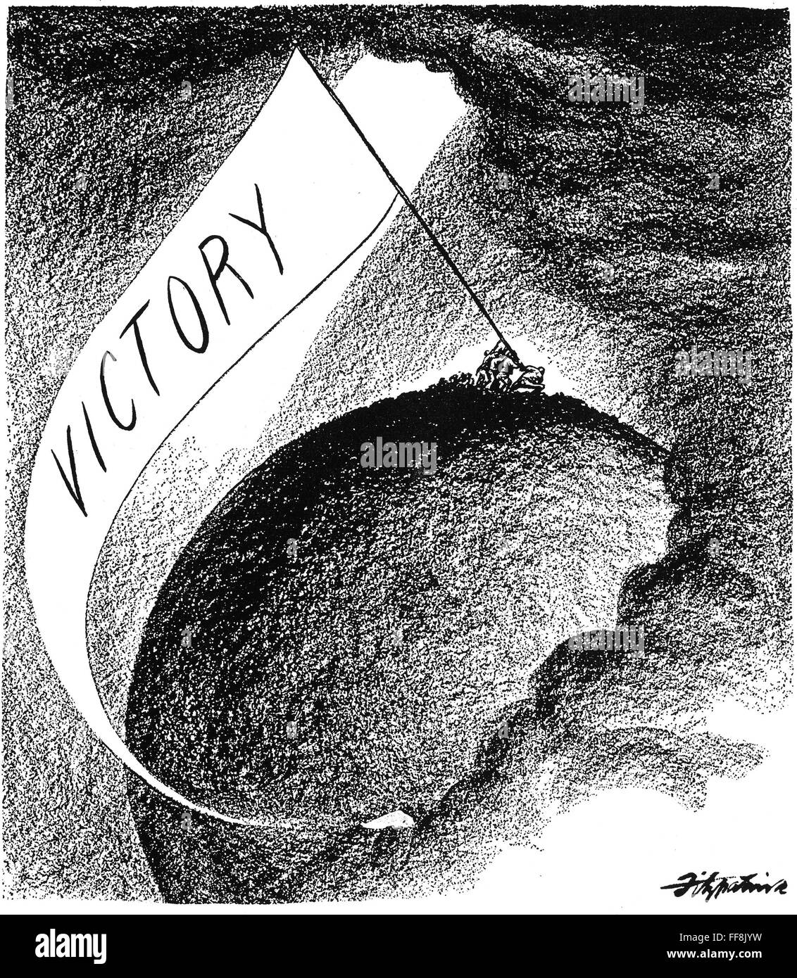 WORLD WAR II VICTORY, 1945. /n'Journey's End.' American cartoon by D.R ...