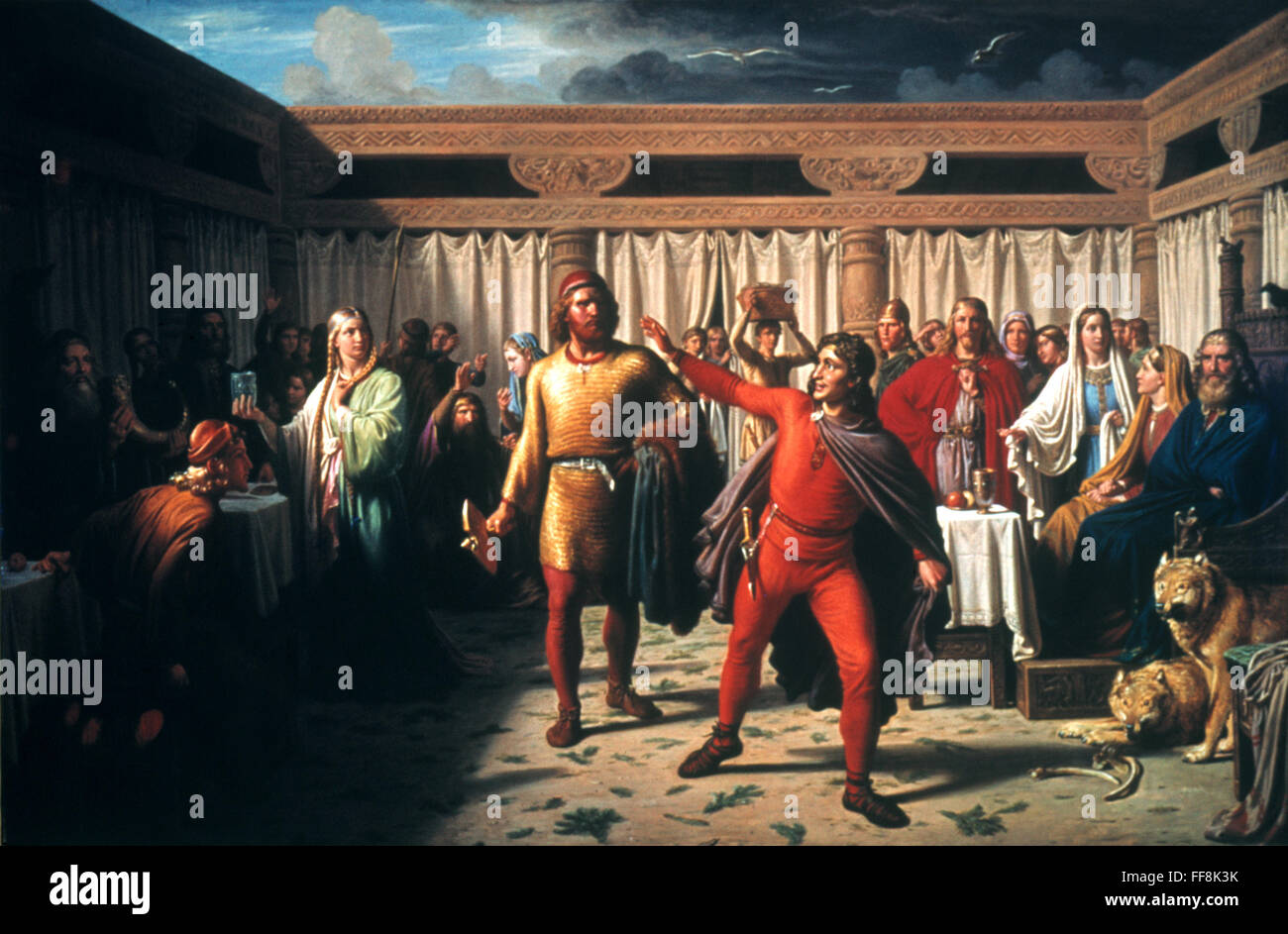 HANSEN: FEAST, 1855-57. /nThe Aesir's Feast (Thor, Tyr, Frigg, and Odin ...