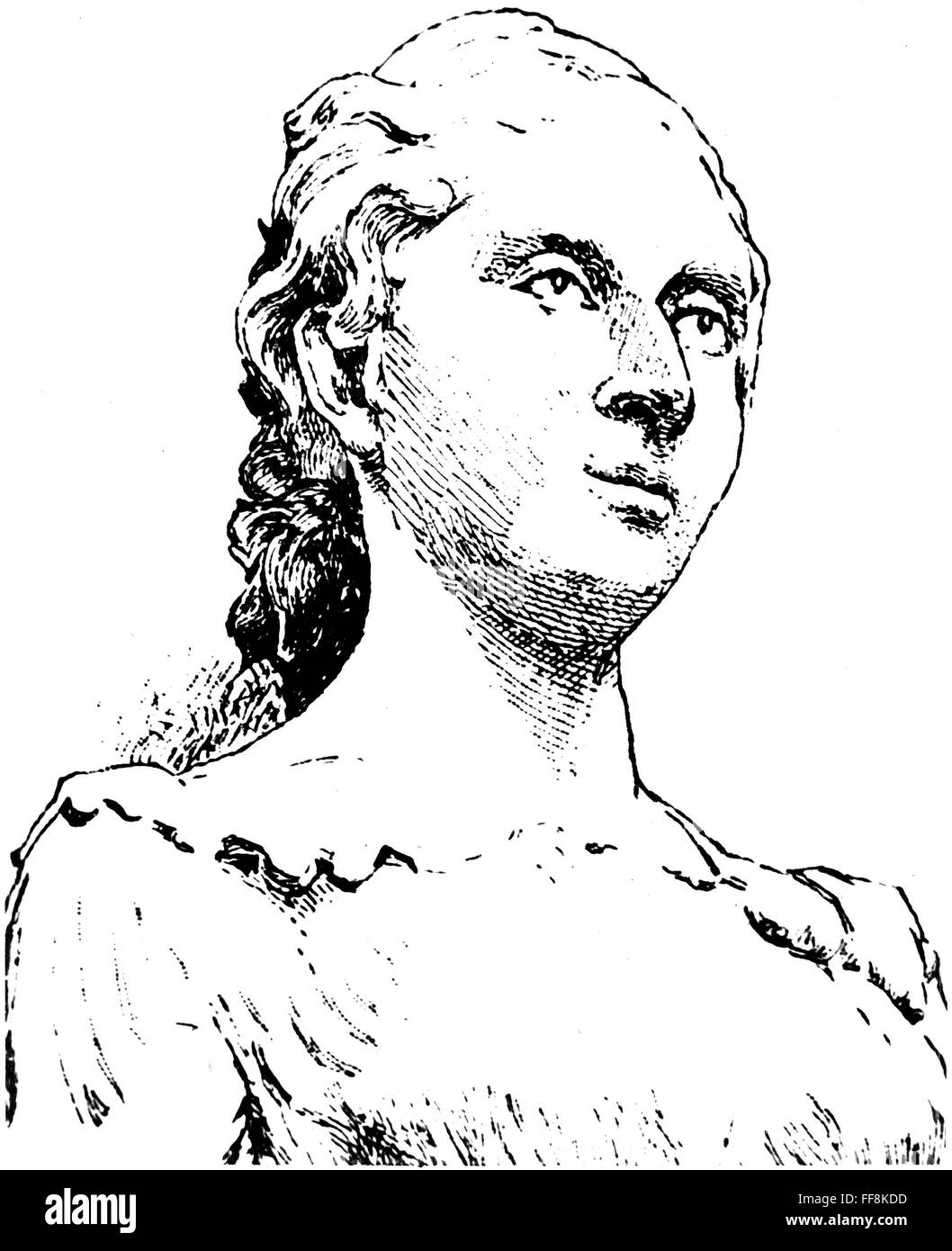 SOPHIE GERMAIN (1776-1831). /nFrench mathematician. Contemporary line ...