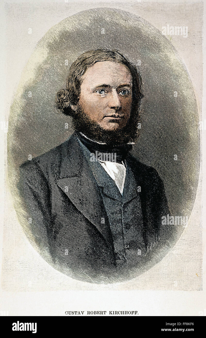 GUSTAV ROBERT KIRCHHOFF /n(1824-1887). German physicist. Wood engraving ...