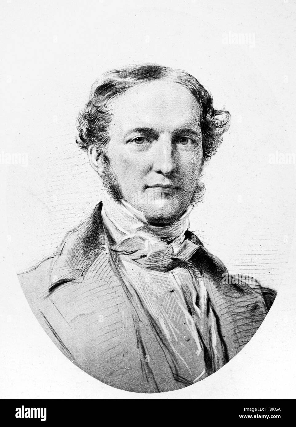 WILLIAM HICKLING PRESCOTT /n(1796-1859). American historian. Drawing ...